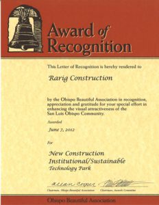 Cal Poly Technology Park - Rarig Construction